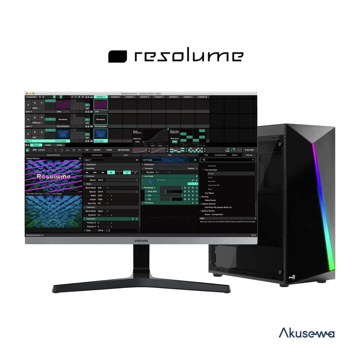PC Resolume + Operator – Akusewa